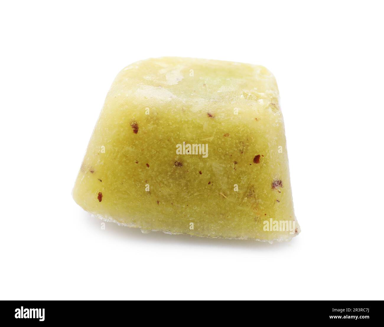 Frozen fruit puree cube isolated on white Stock Photo - Alamy