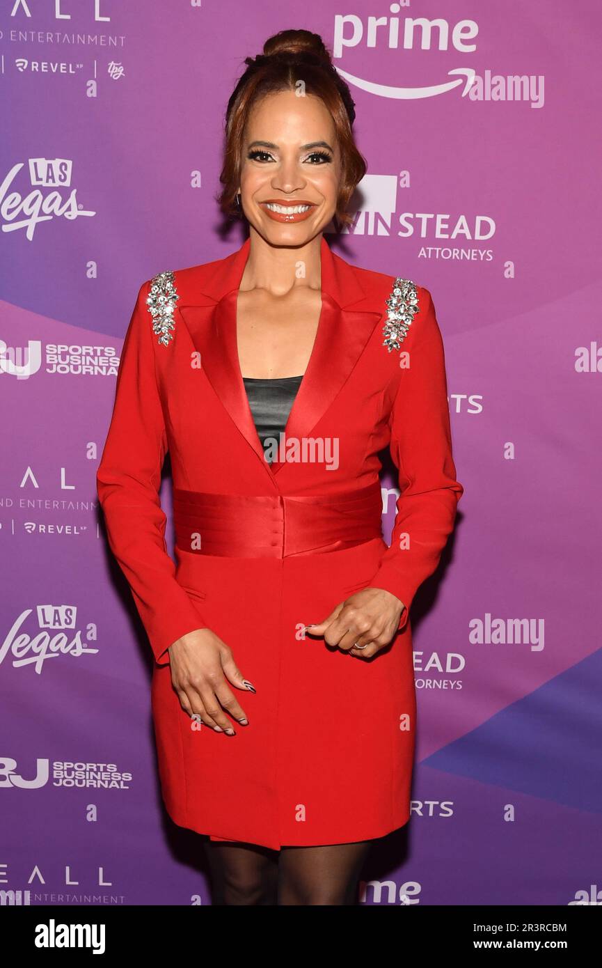 New York, USA. 24th May, 2023. ESPN Anchor Elle Duncan walking the red ...