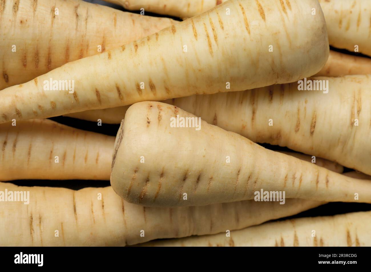 Heap of delicious fresh ripe parsnips as background, top view Stock ...