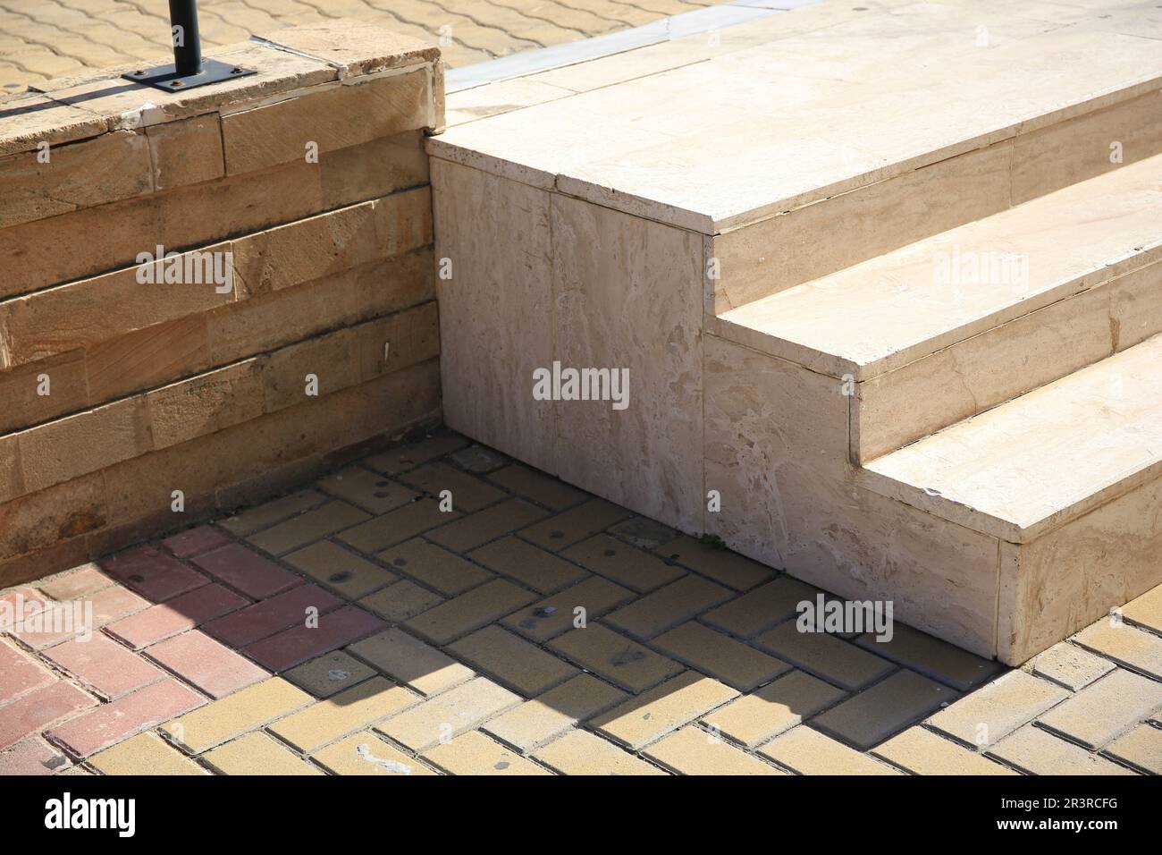 Beautiful concrete stairs near stone pavement outdoors Stock Photo - Alamy