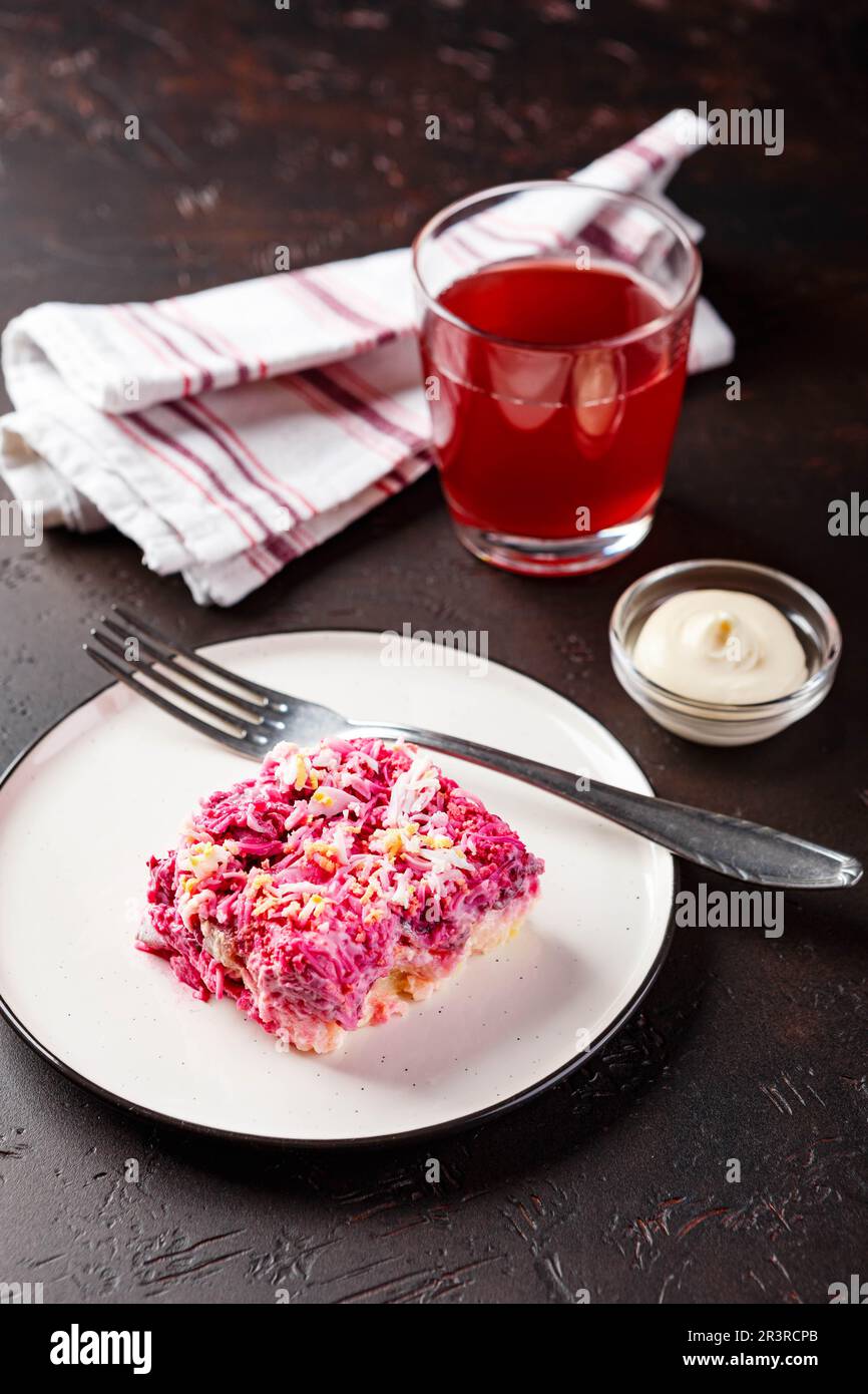Dinner table with different dishes, set menu for nutritious healthy ...