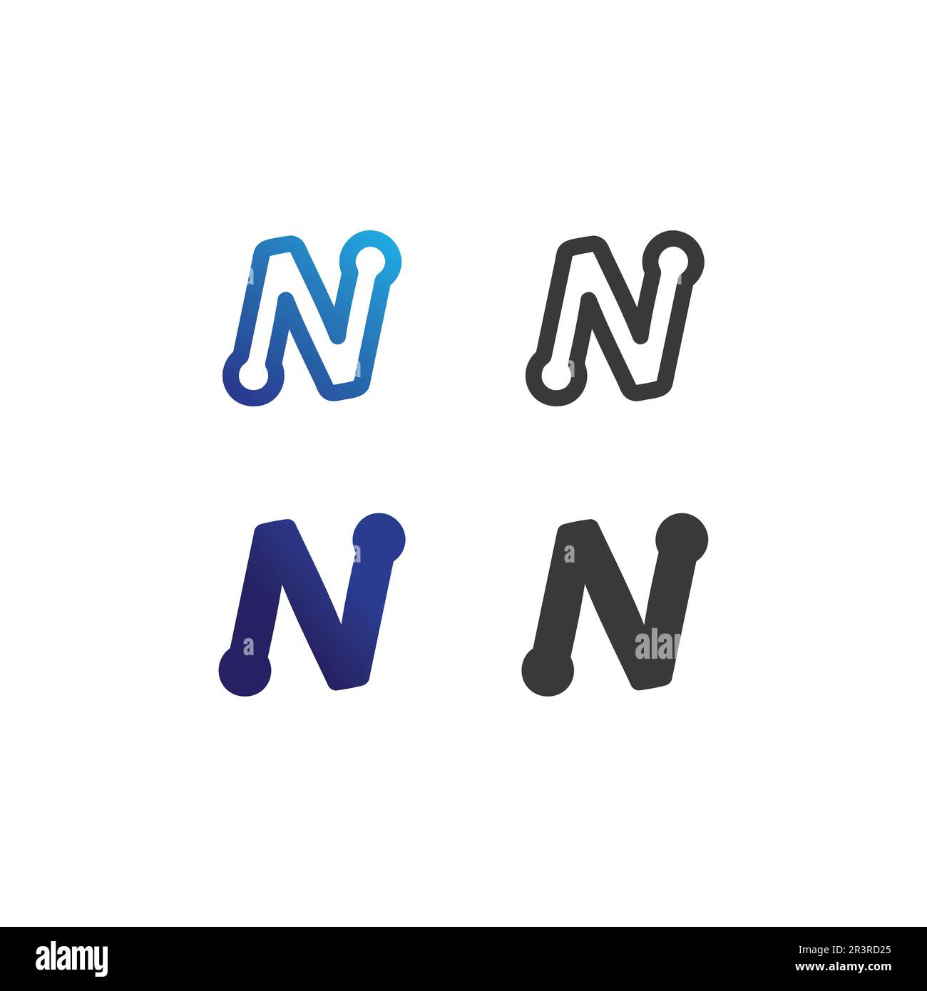 N logo font company logo business and letter initial N design vector ...