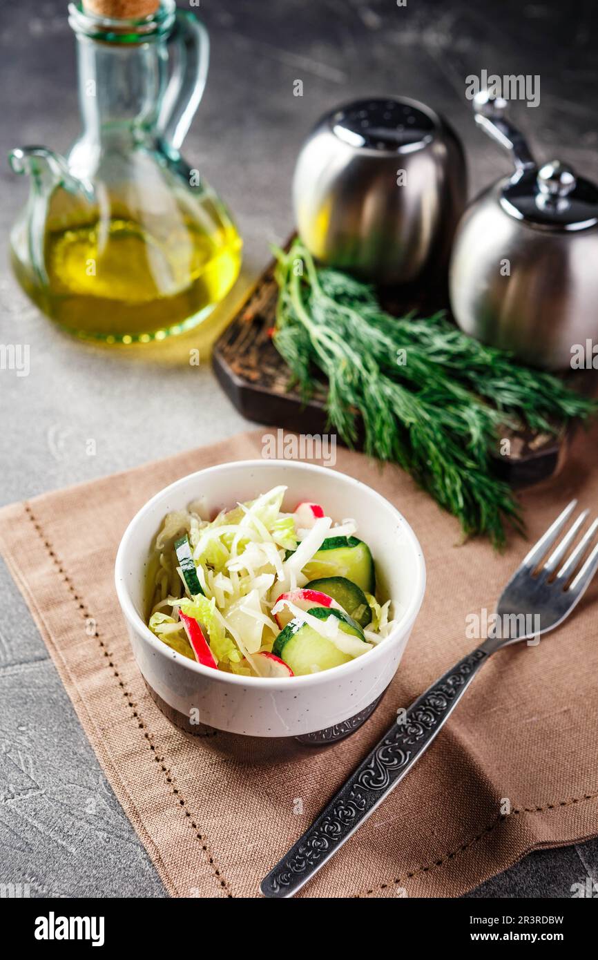 Dinner table with different dishes, set menu for nutritious healthy ...