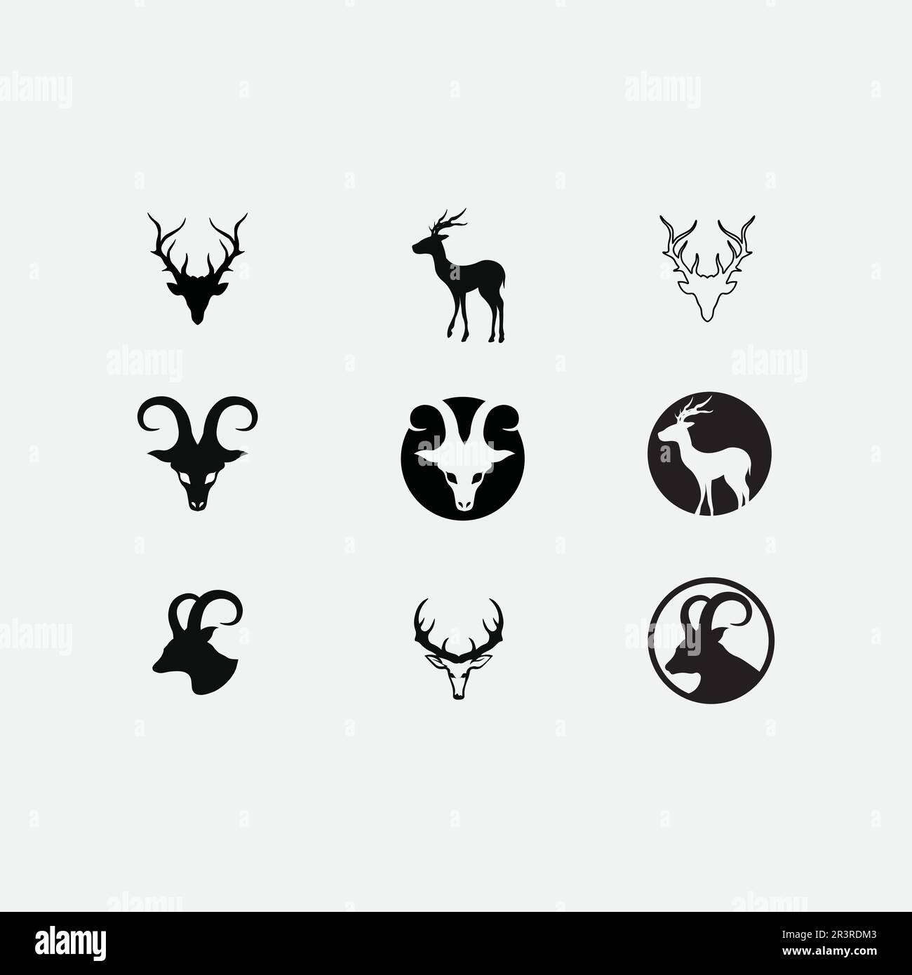 deer logo animal and mammal design and graphic vector Stock Vector ...