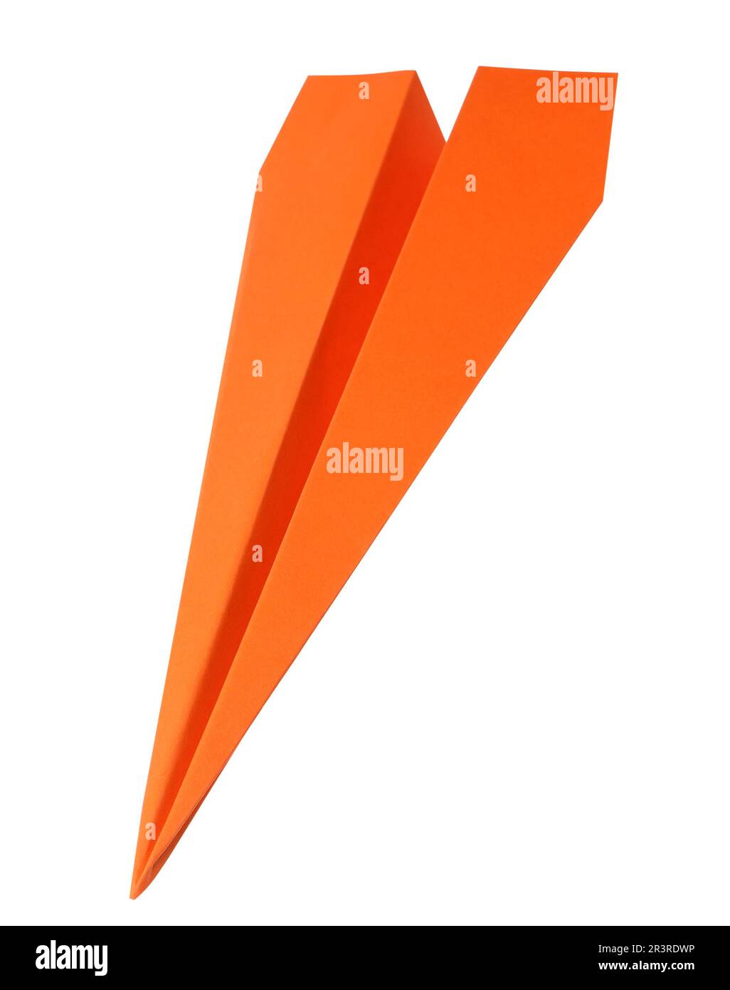 Handmade orange paper plane isolated on white Stock Photo - Alamy