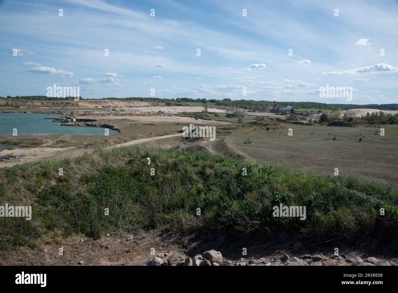 Gravel pit near Grumsin forest which is an UNESCO World Heritage Site ...