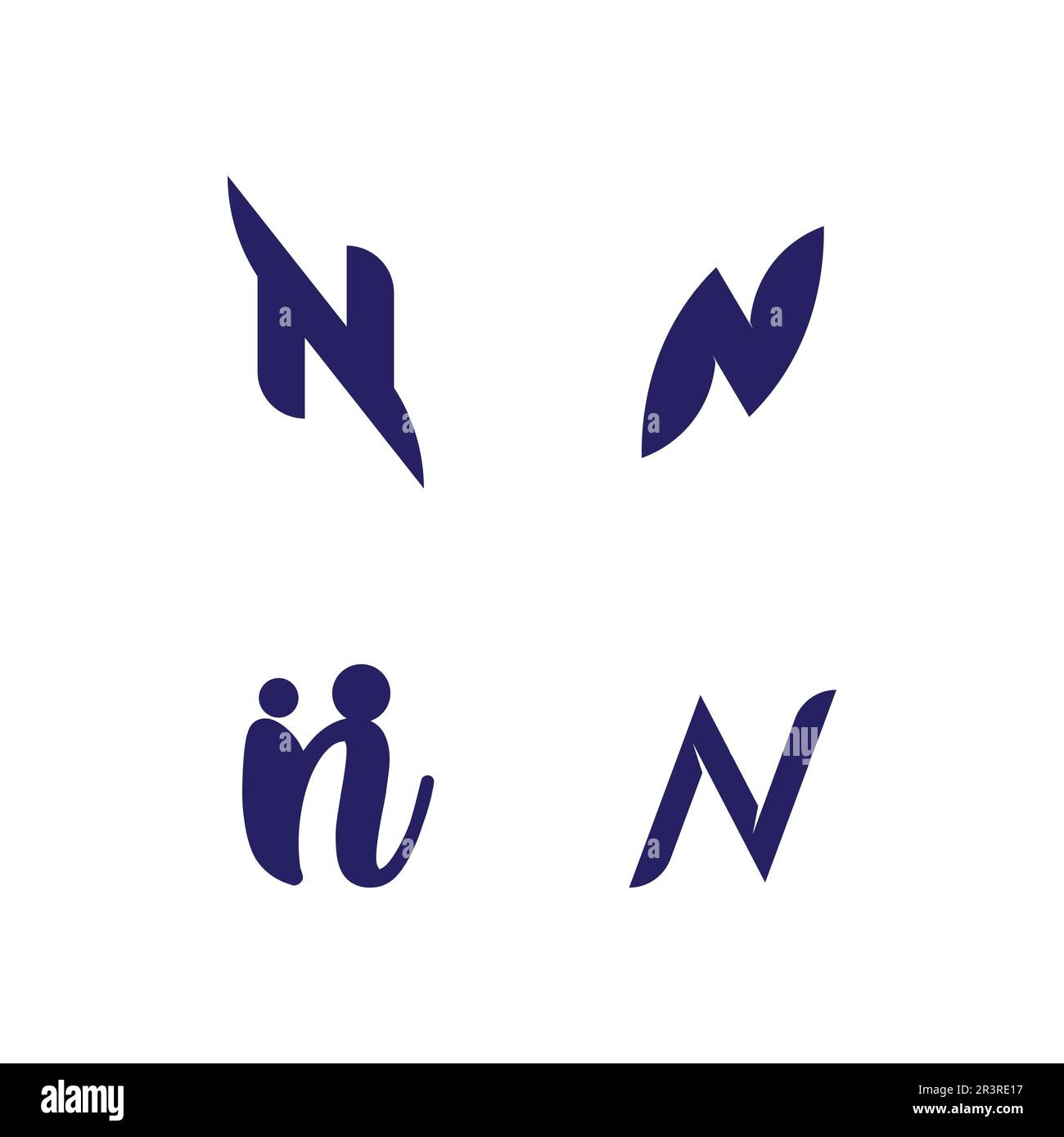N logo font company logo business and letter initial N design vector ...