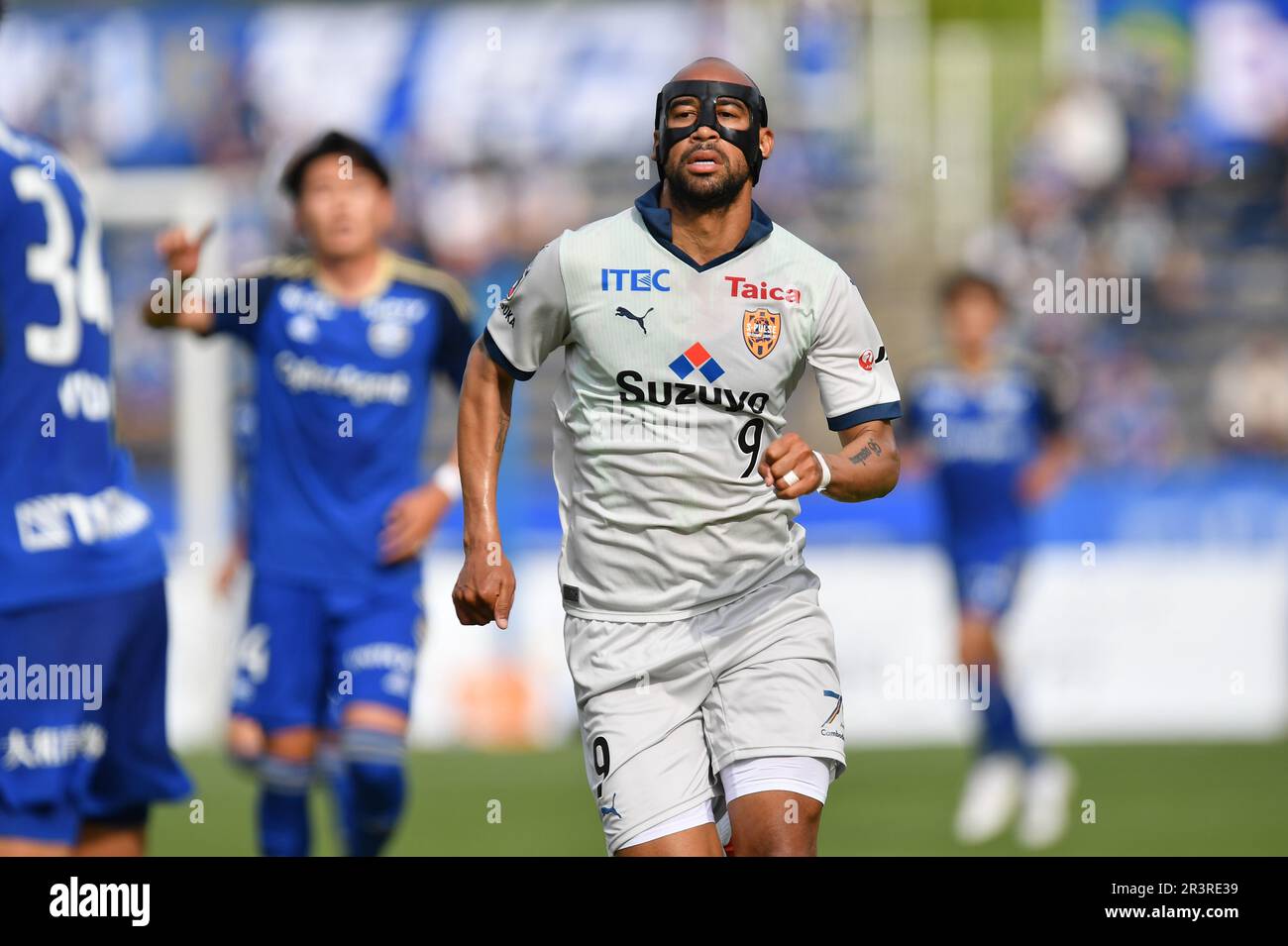 Tokyo, Japan. 21st May, 2023. Shimizu S-Pulse's Thiago Santana during ...