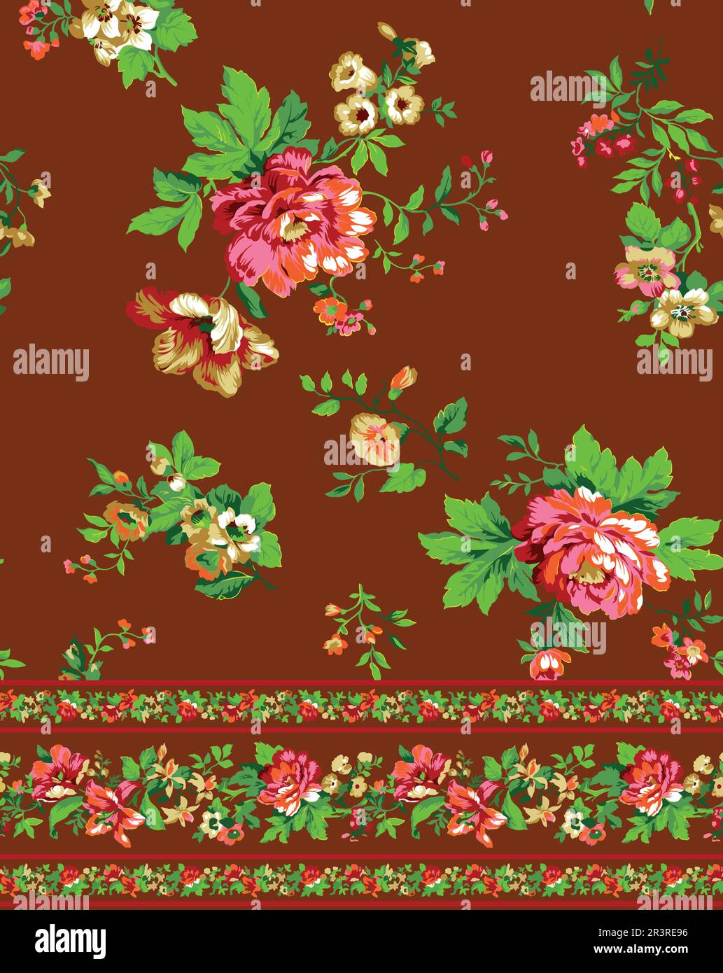 Hand embroidered fabric Stock Vector Images - Alamy