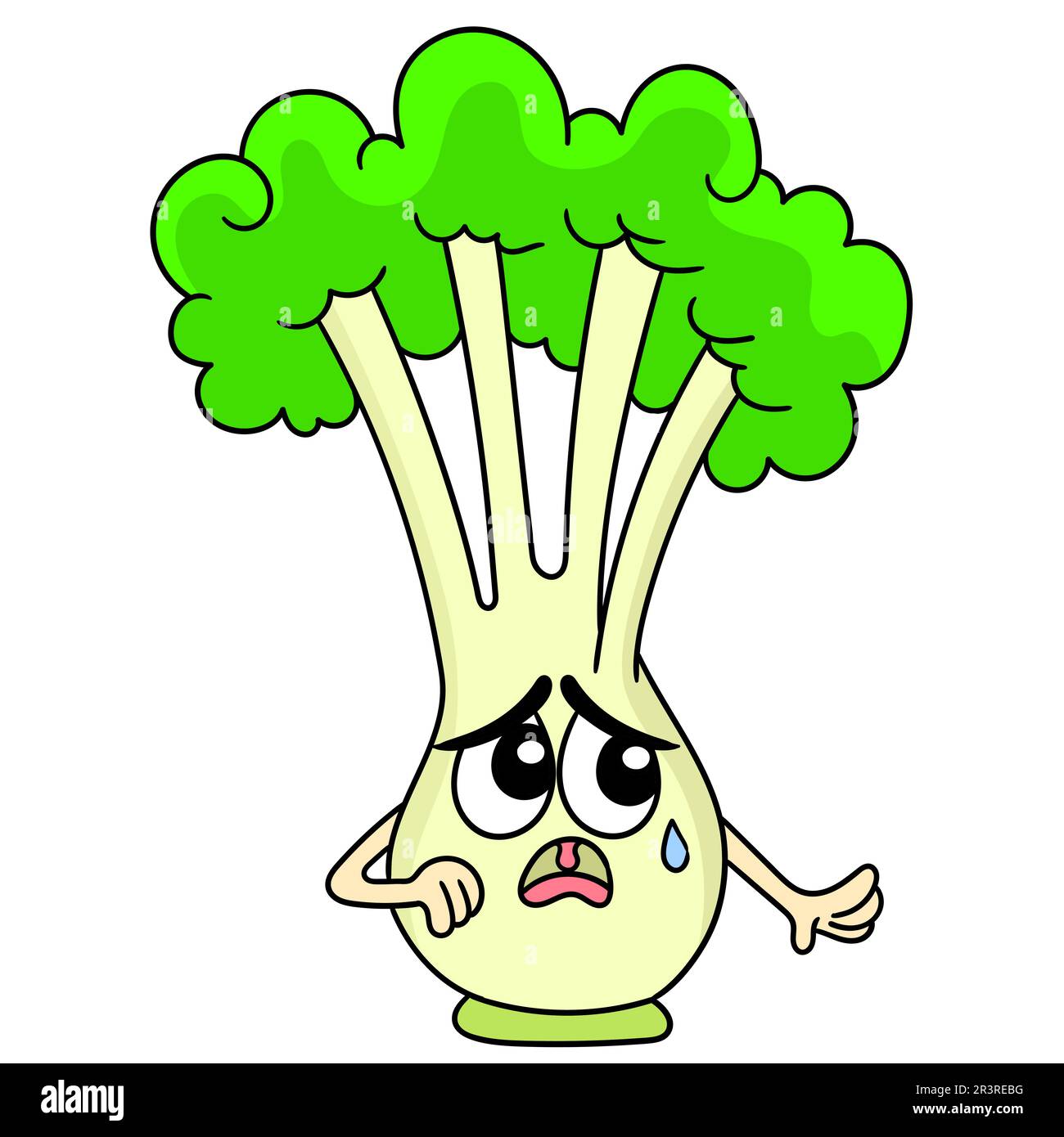 Turnip vegetable emoticon with scared face, doodle icon image Stock ...