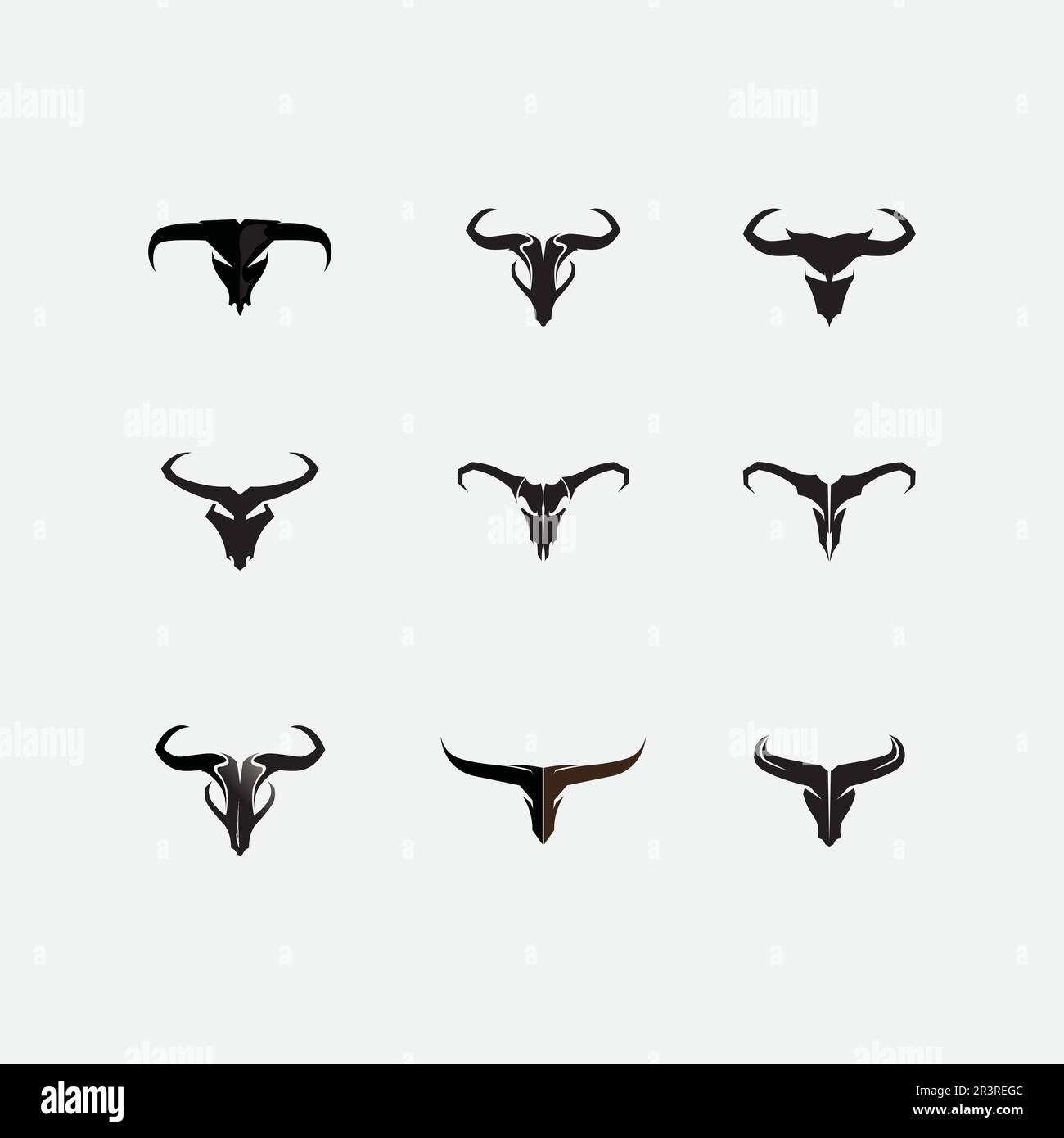 Bull and buffalo head cow animal mascot logo design vector for sport ...