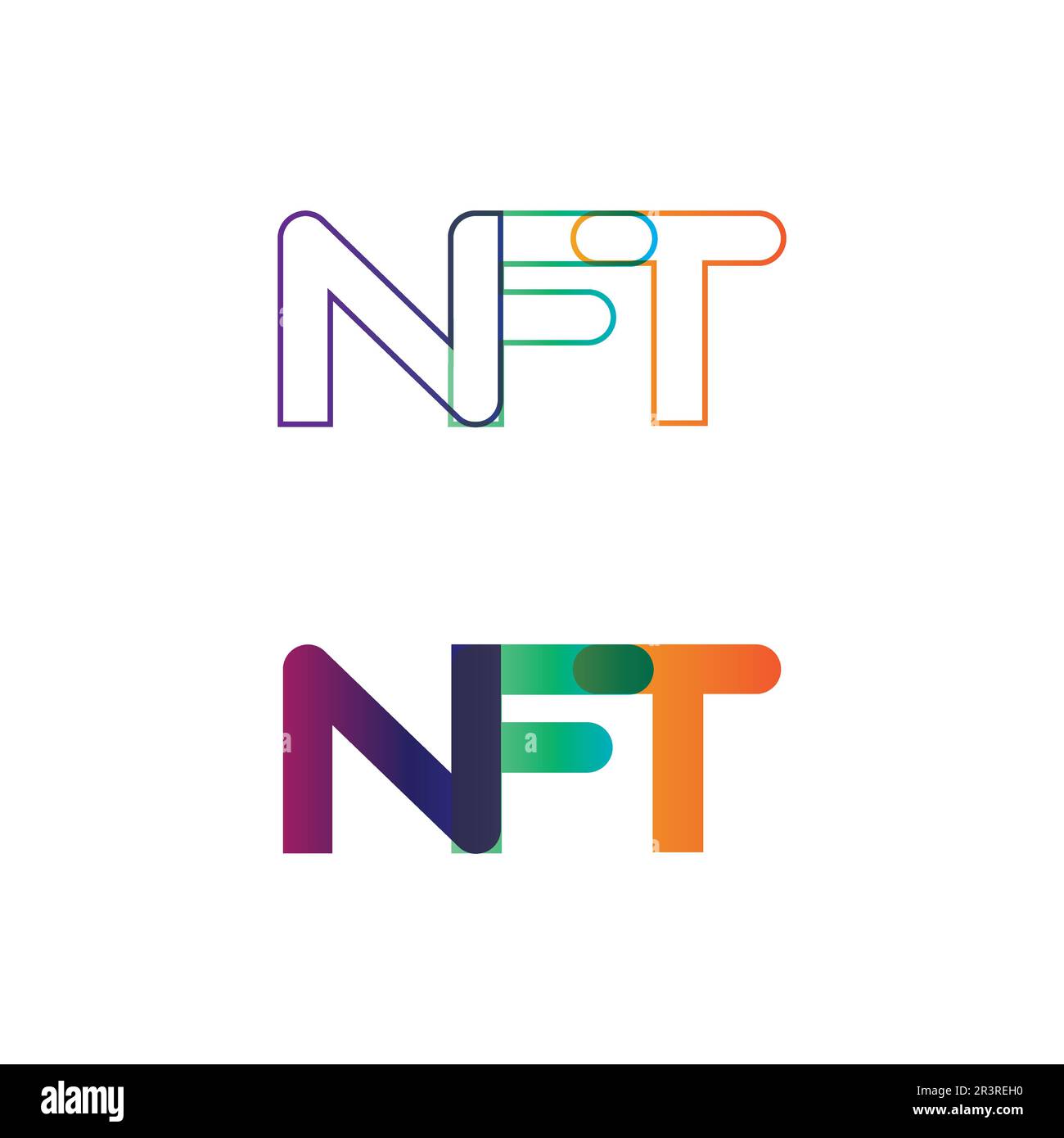 NFT letter and font technology line icon set Crypto Icon or Logo Symbol ...