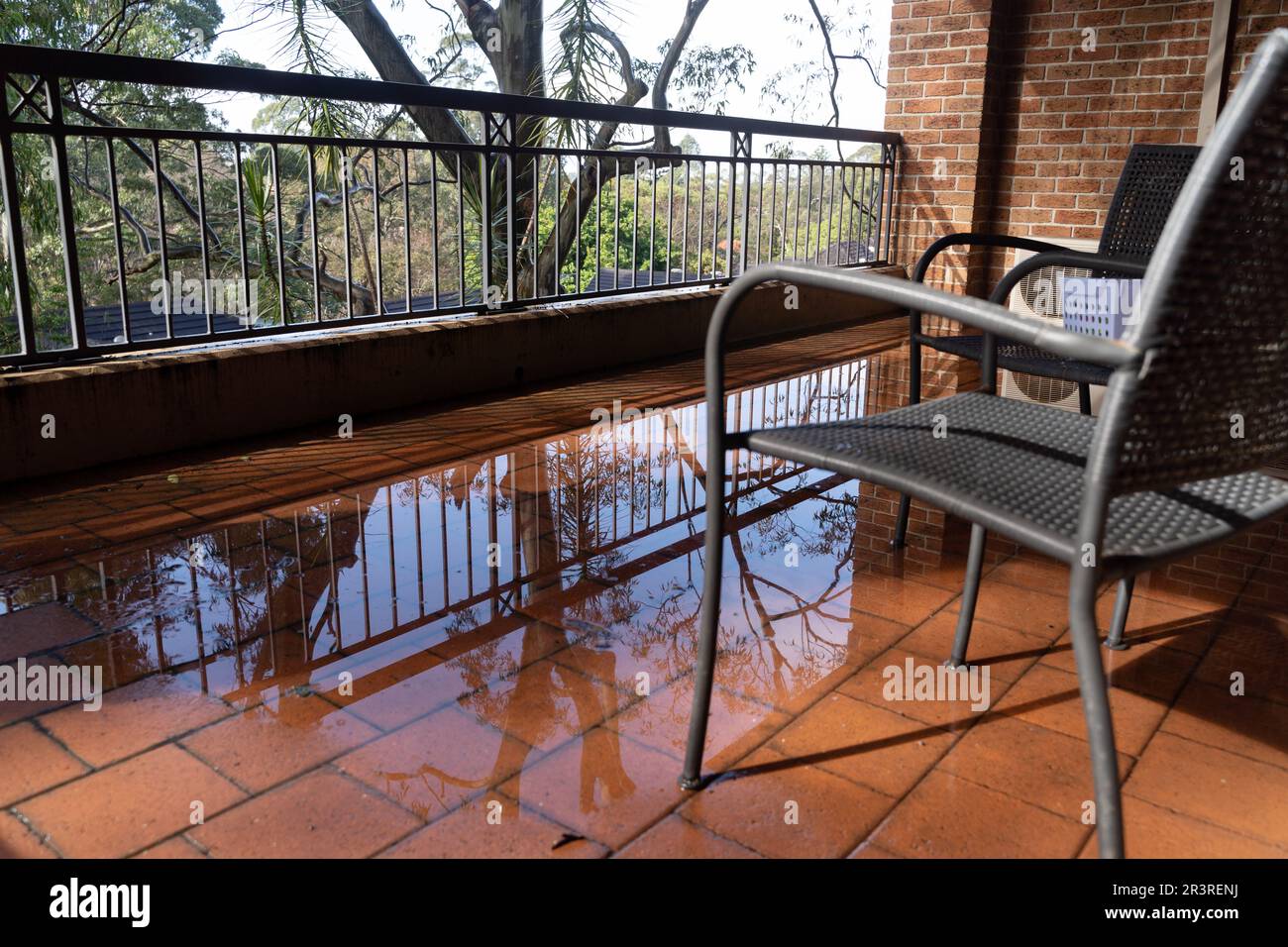 Flood on the balcony Stock Photo - Alamy
