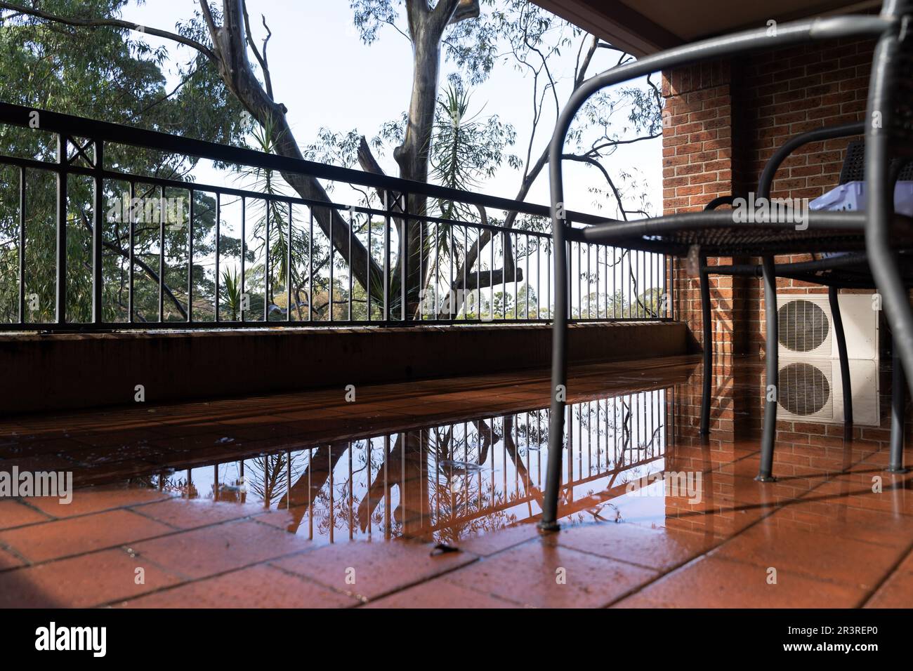 Rain water on balcony hi-res stock photography and images - Alamy