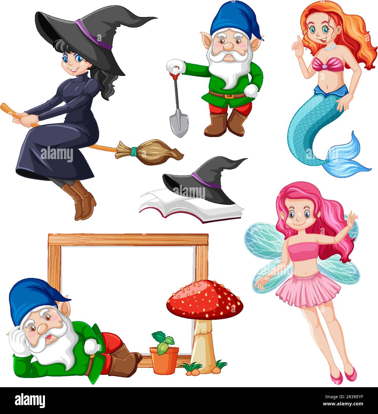 Fairy Cartoon Character Vector Set illustration Stock Vector Image ...