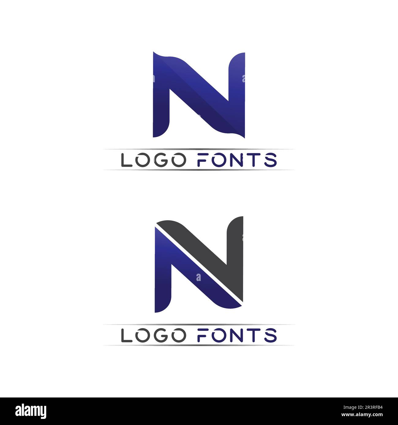 N logo font company logo business and letter initial N design vector ...