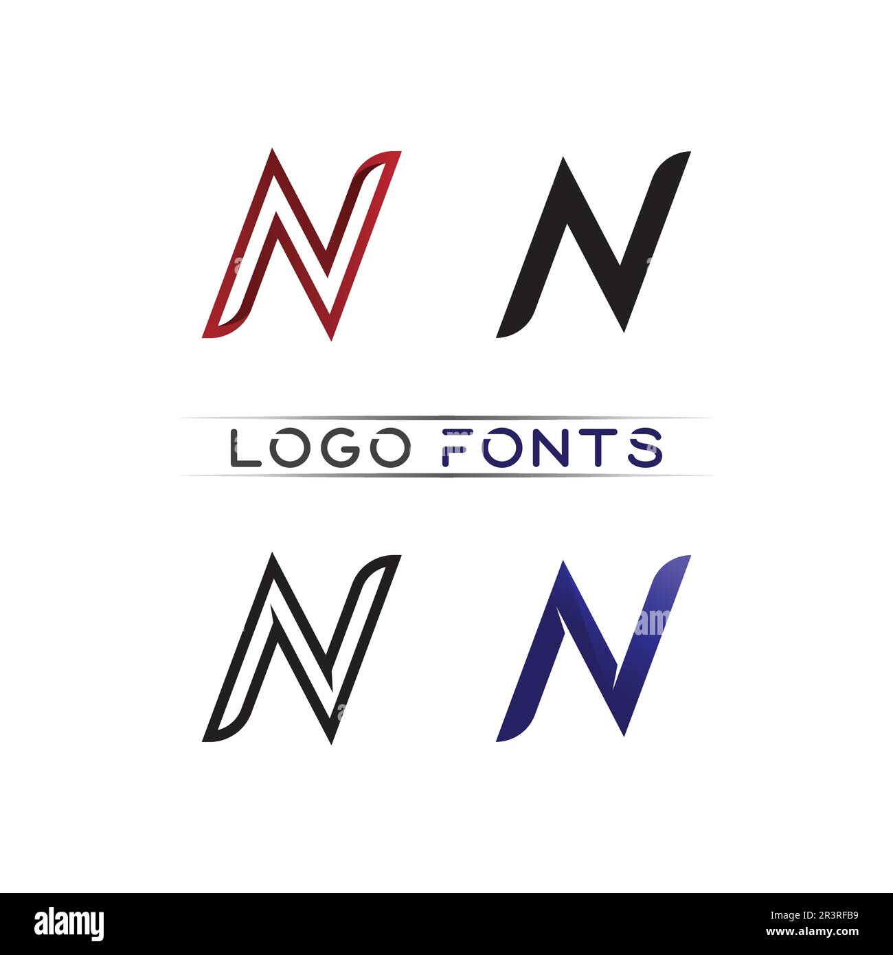 N logo font company logo business and letter initial N design vector ...