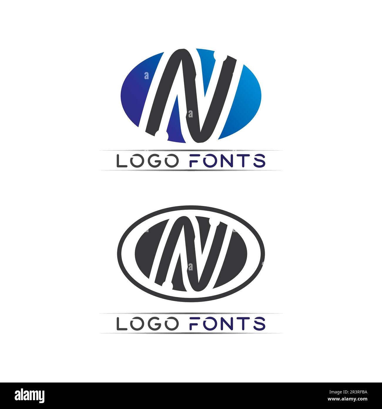 N logo font company logo business and letter initial N design vector ...