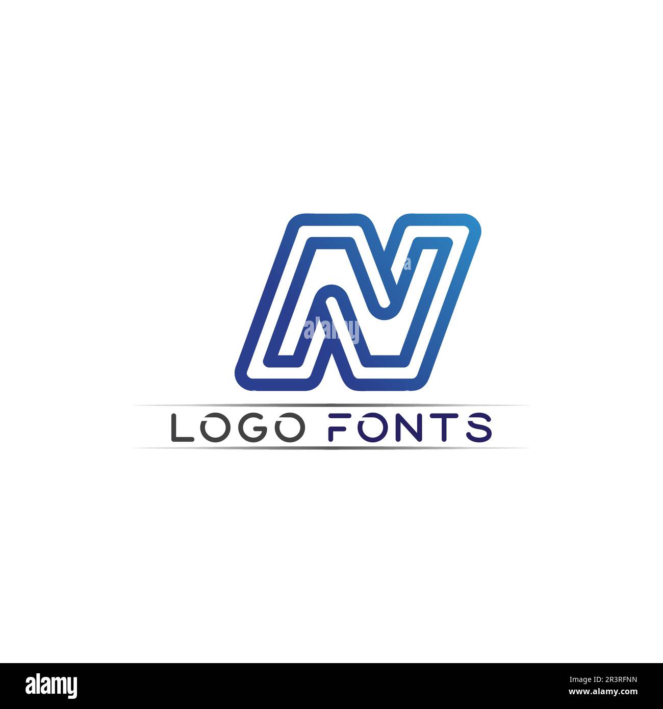 letter N and font Logo Template vector icon illustration design Stock ...