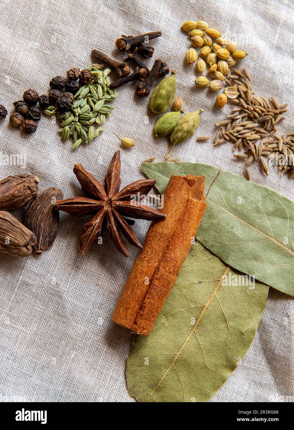 Whole colorful spices for making Indian Garam Masala Stock Photo - Alamy