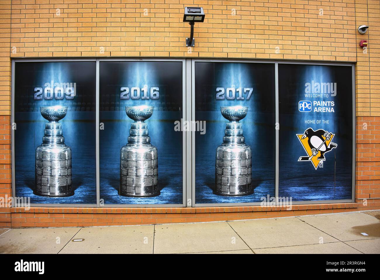 Pittsburgh, PA, USA- May 20, 2023: Posters on display at PPG Paints ...