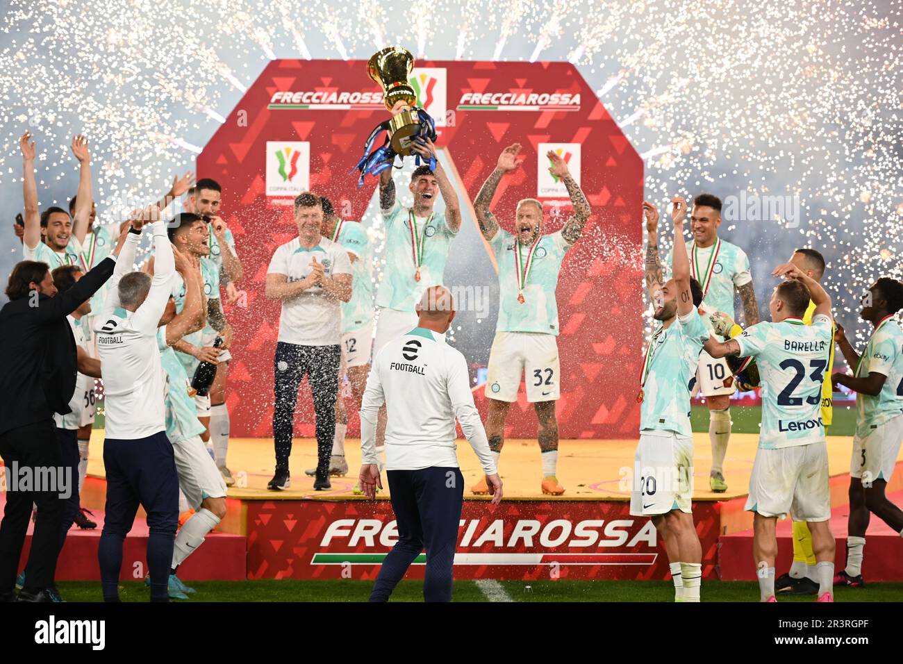 Final joy with a Trophy (Inter) during the Italian "Serie Italy Cup ...