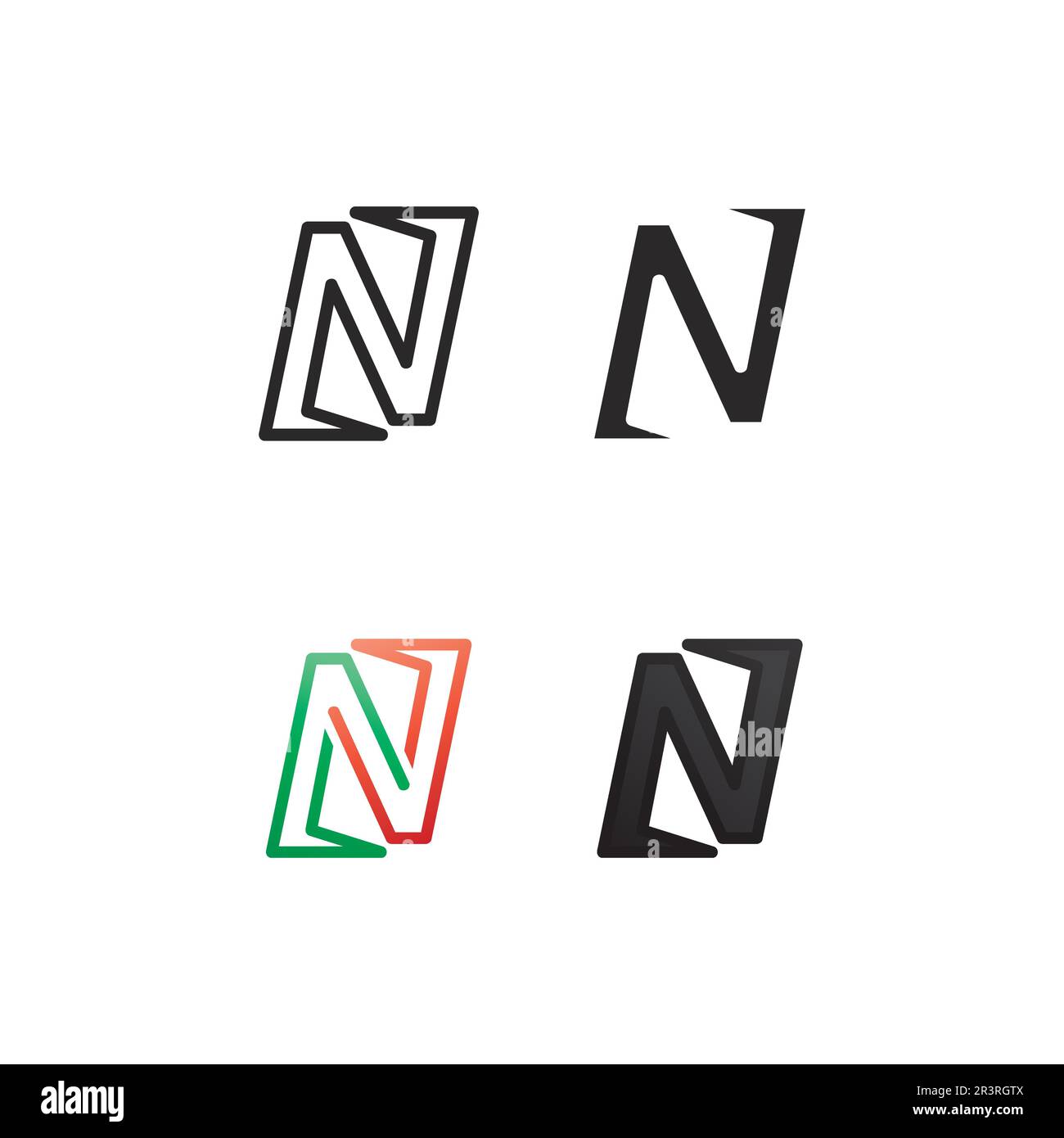 N logo font company logo business and letter initial N design vector ...