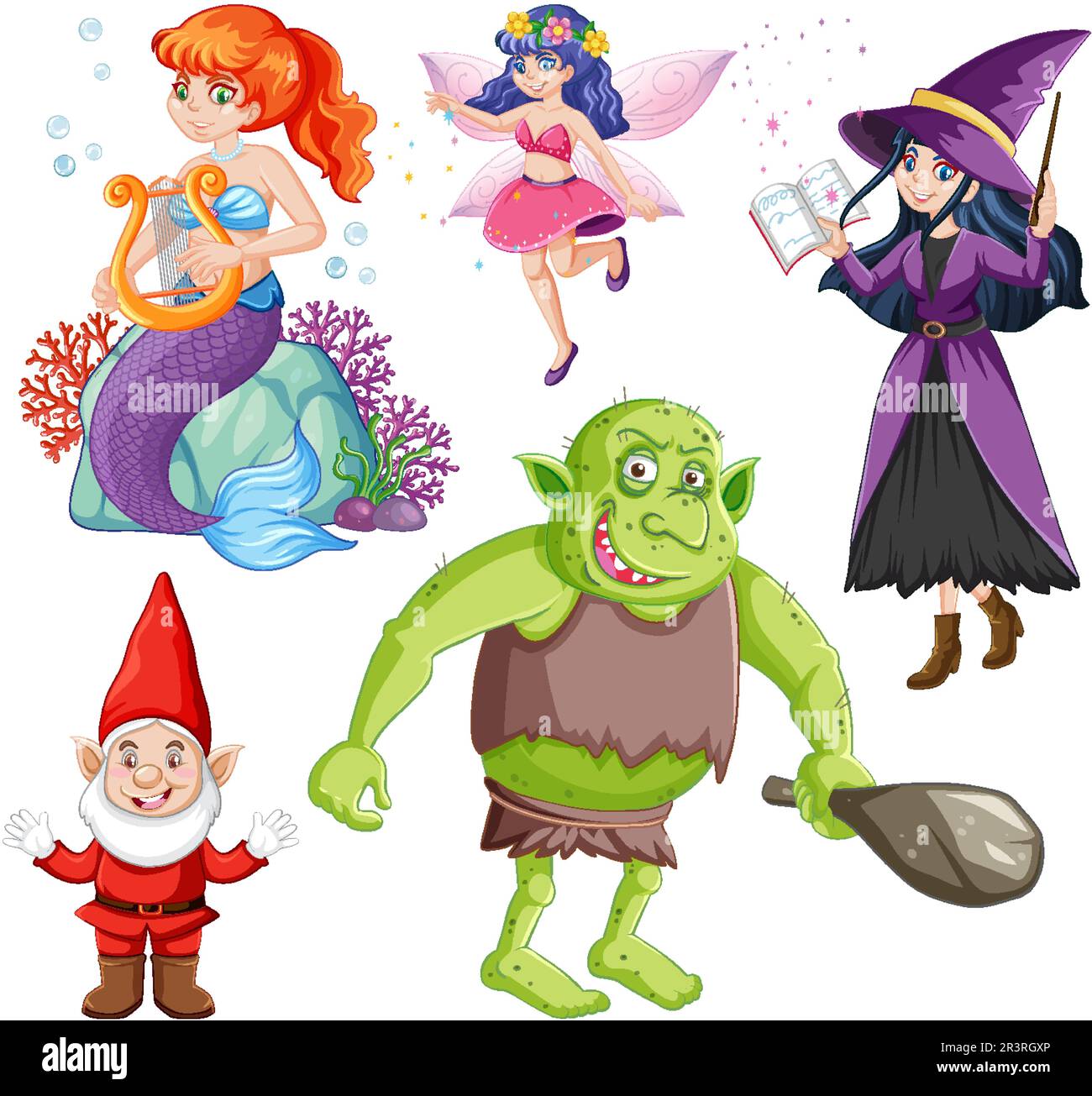 Fairy Cartoon Character Vector Set illustration Stock Vector Image ...