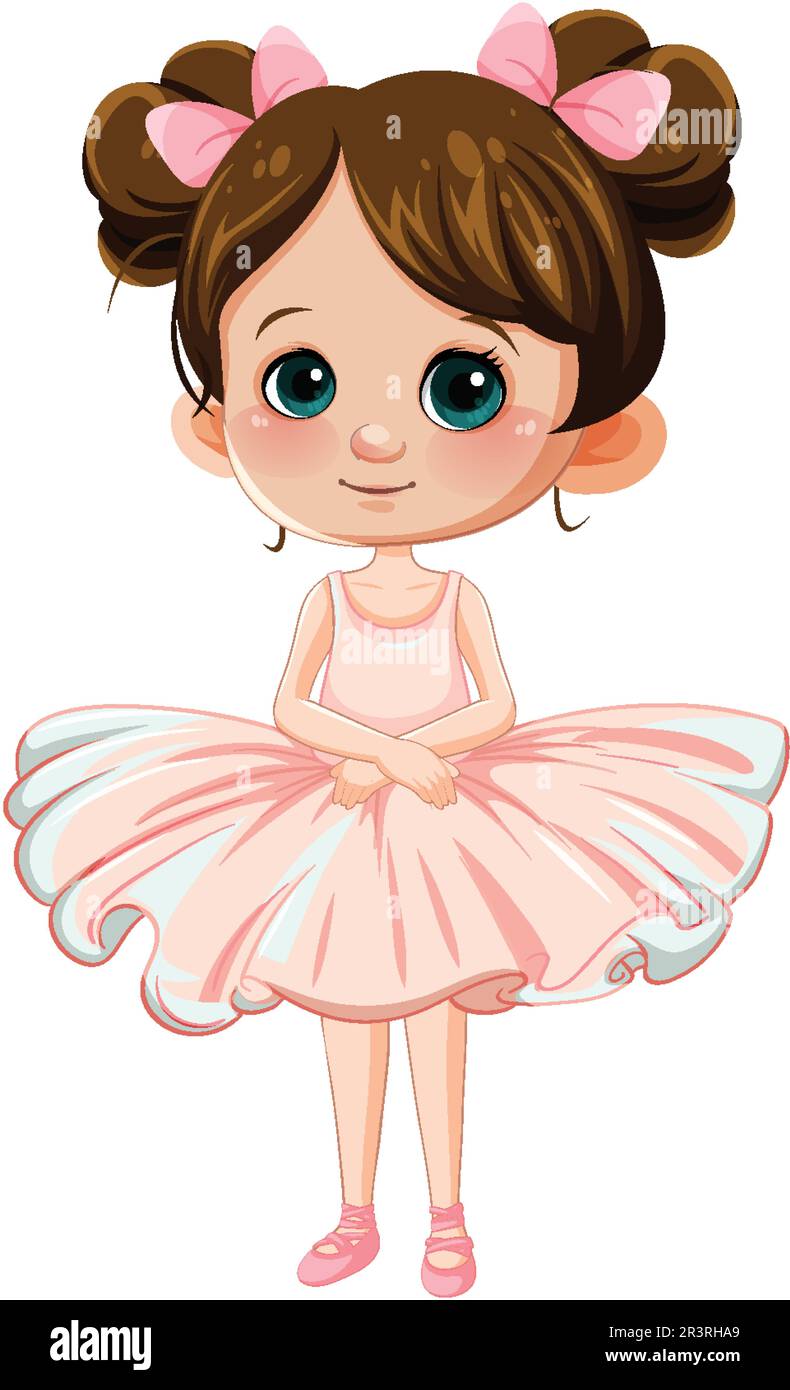 Cute ballet dancer cartoon character illustration Stock Vector Image ...