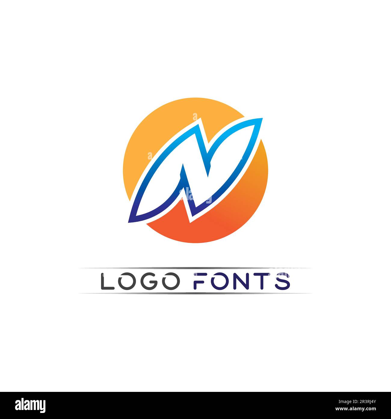 N logo font company logo business and letter initial N design vector ...