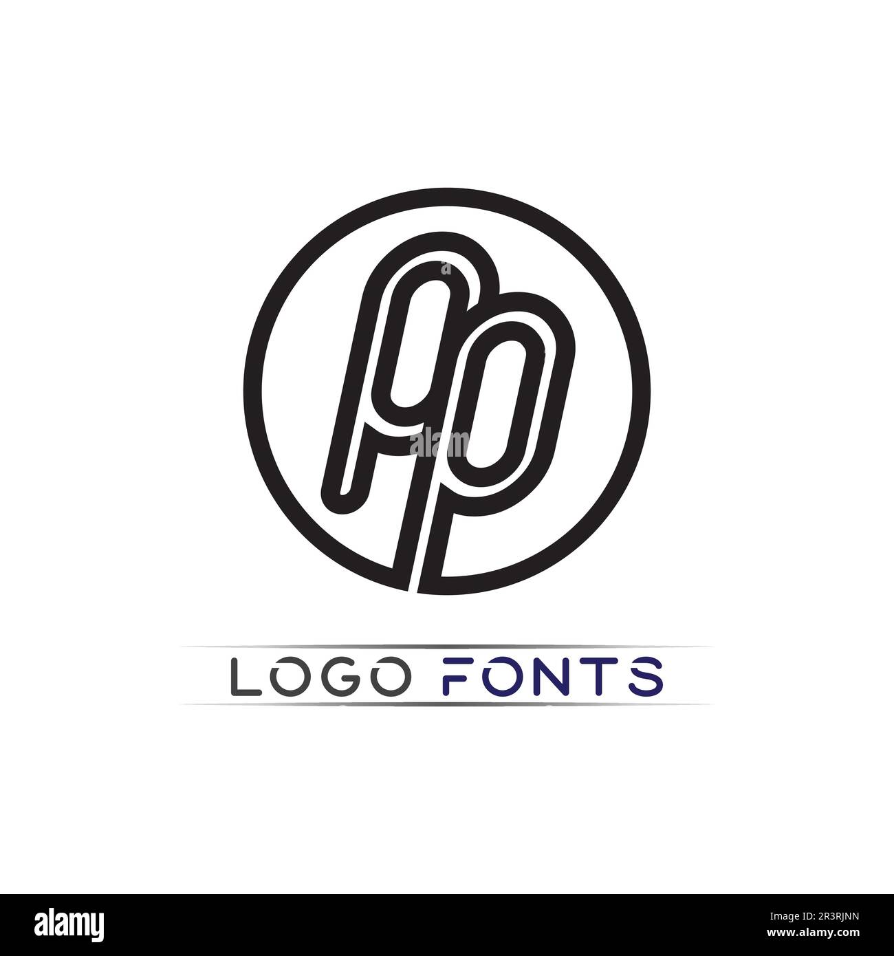 P letter and font logo P design vector business identity company Stock ...