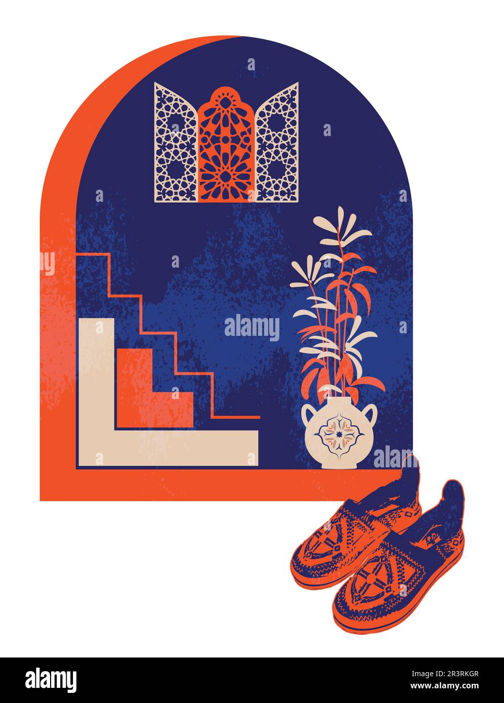 Modern and minimalist Boho design. Moroccan scene. A Moroccan doors ...