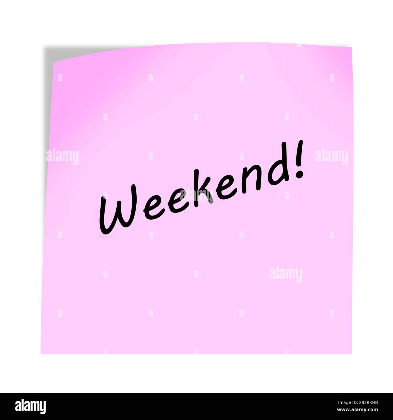 Weekend 3d illustration post note reminder with clipping path Stock ...