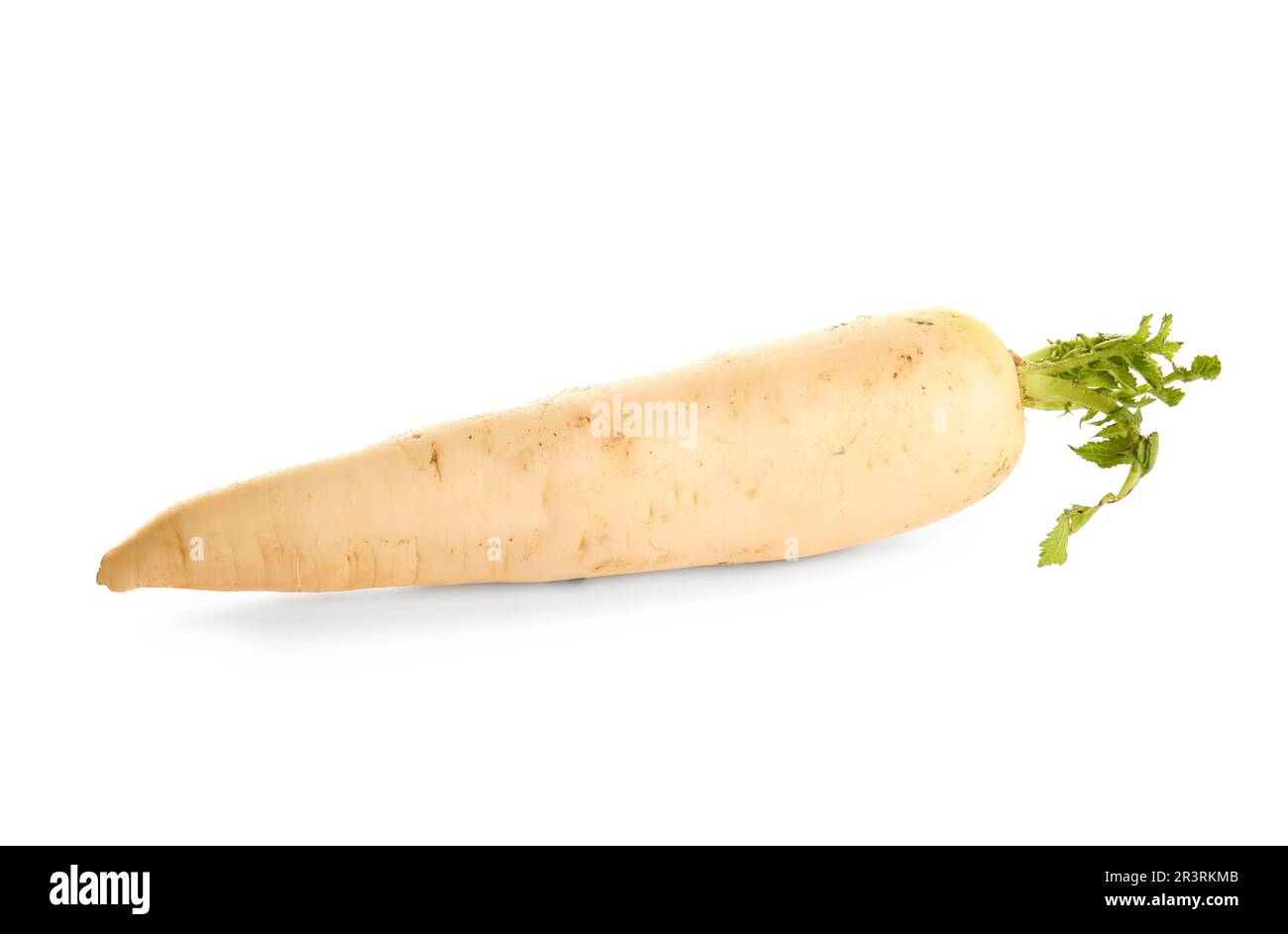 Fresh daikon radish on white background Stock Photo - Alamy