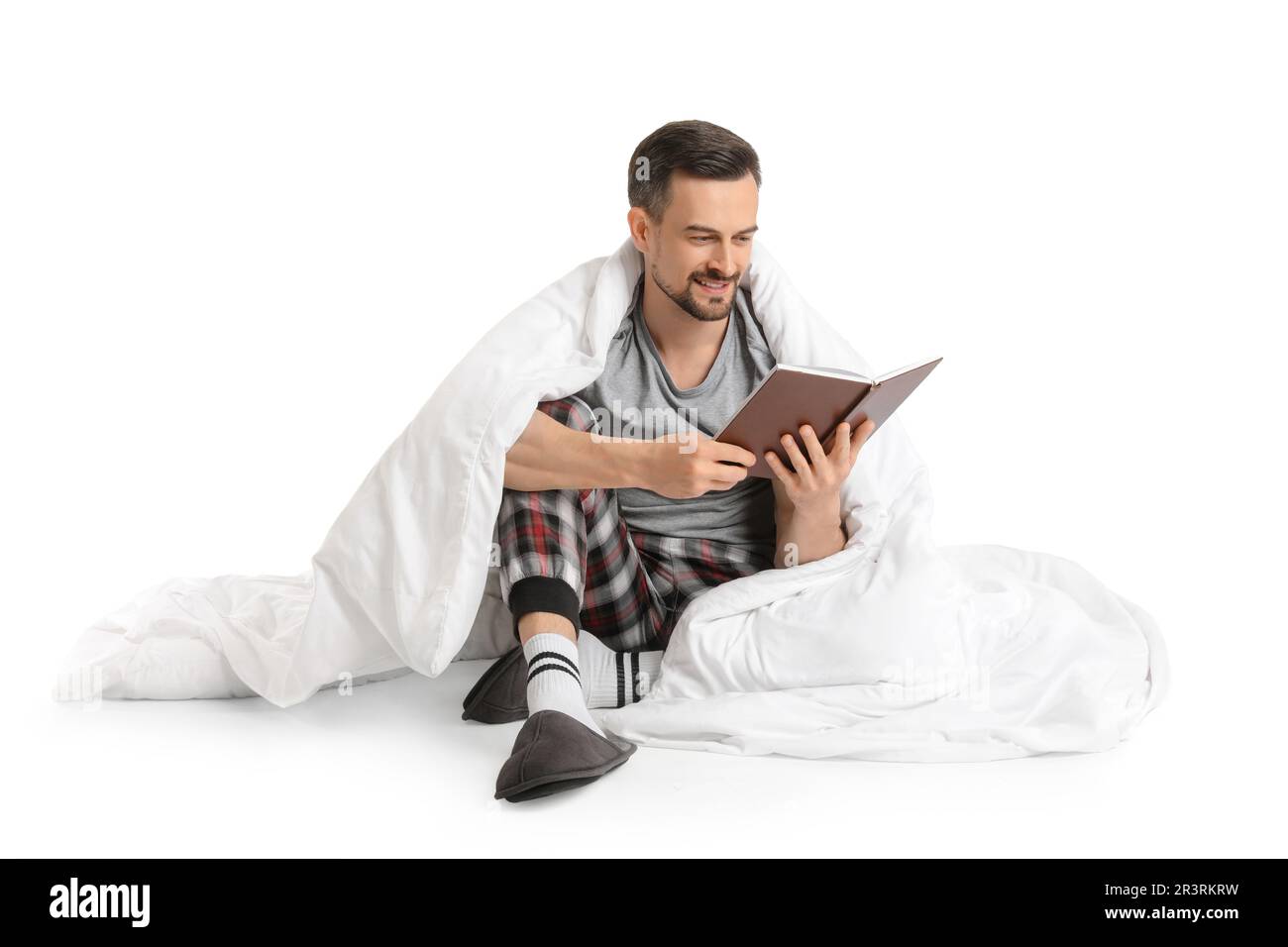 Guy bed sleep sleeping reading Cut Out Stock Images & Pictures - Alamy