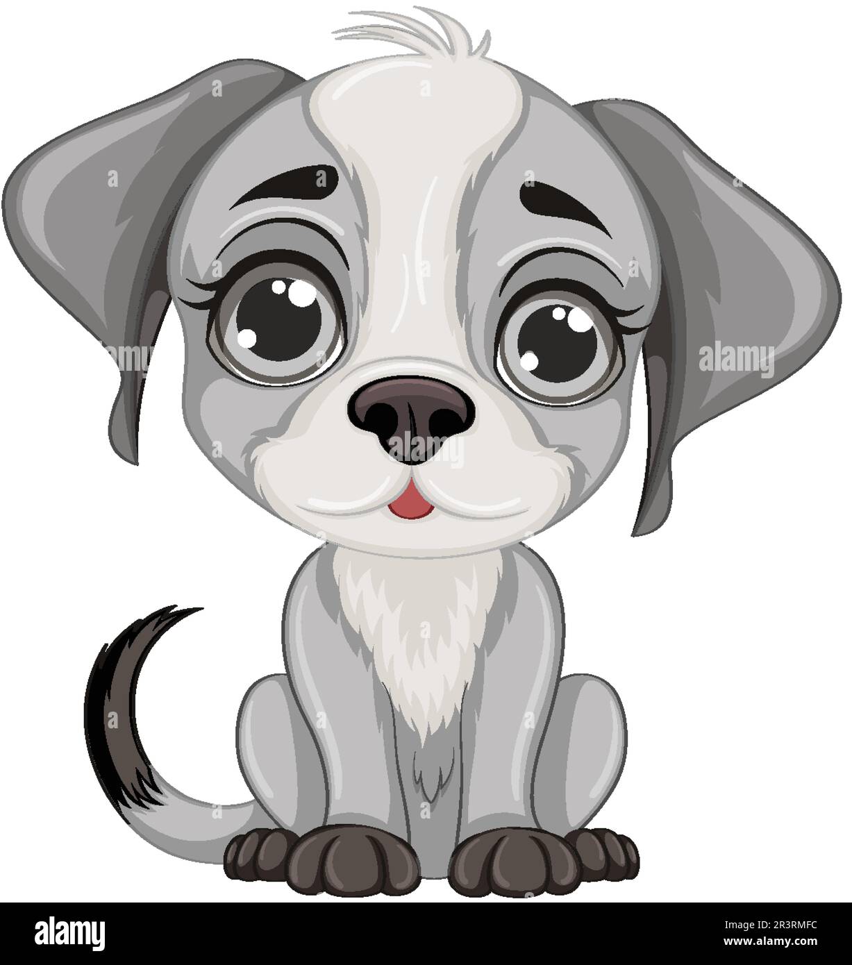 Cute dog cartoon isolated sitting illustration Stock Vector Image & Art ...