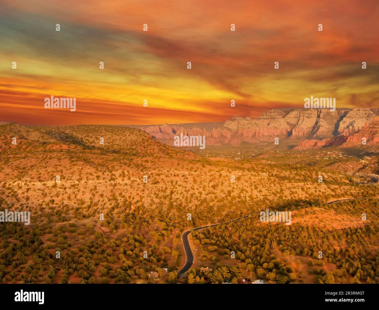 Gorgeous Aerial View Of The American Southwest Desert Showing Large ...