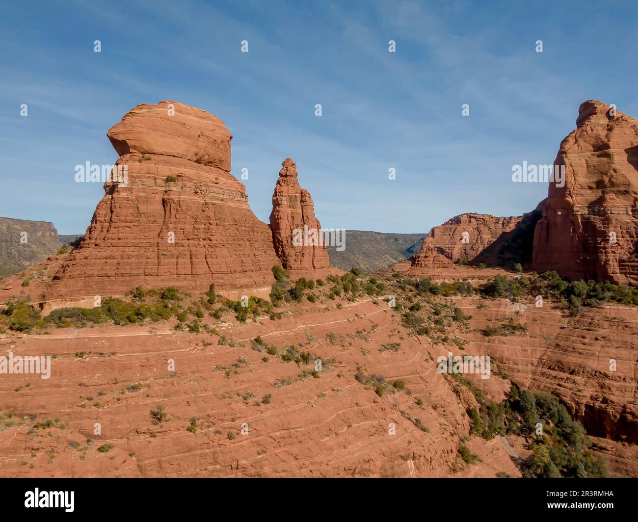 Gorgeous Aerial View Of The American Southwest Desert Showing Large ...