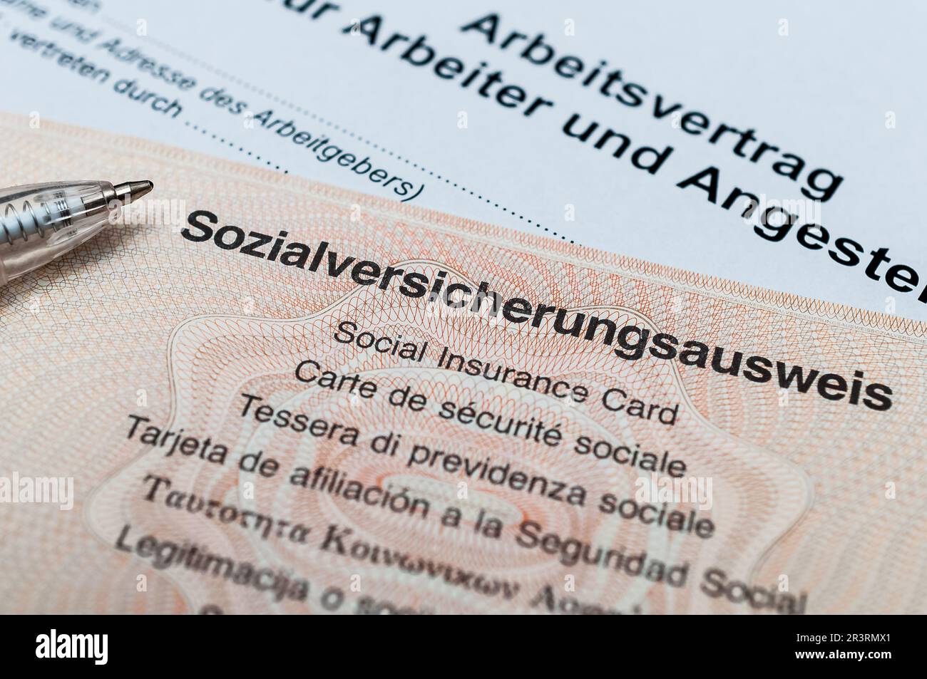 Social security card and employment contract in Germany Stock Photo - Alamy