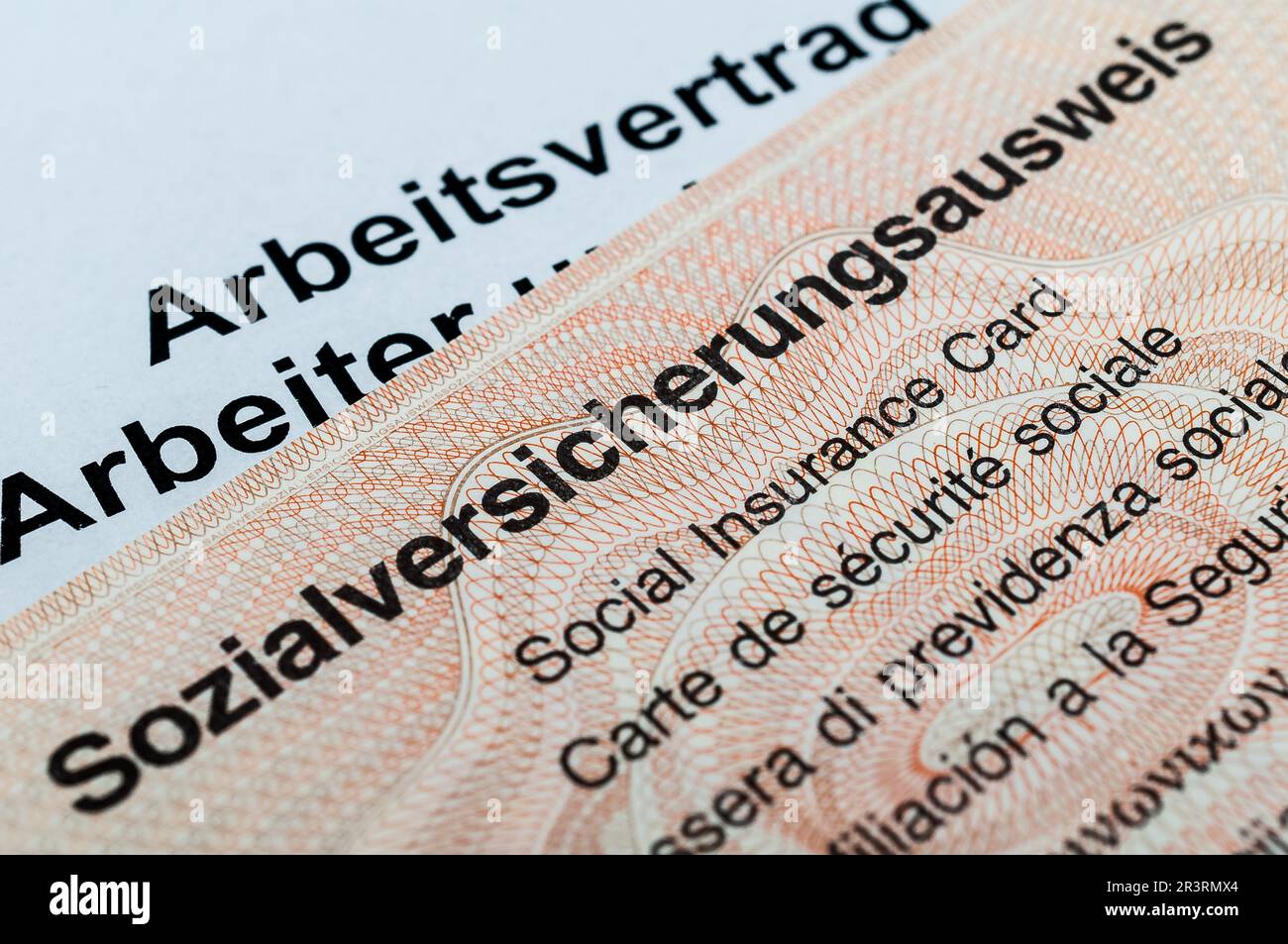Social security card and employment contract in Germany Stock Photo - Alamy
