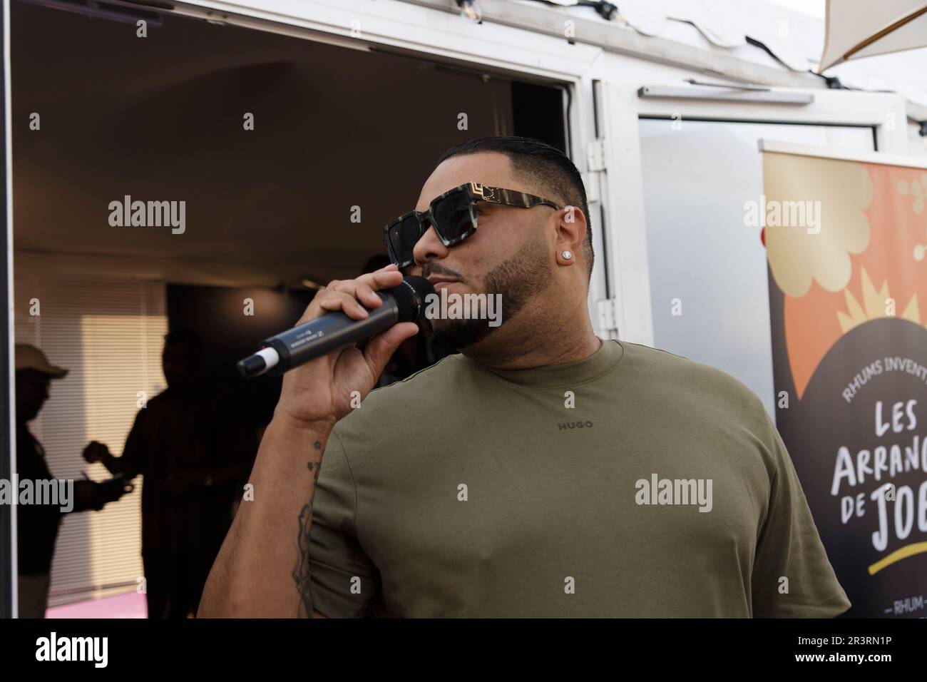 Cannes,France. 23rd May, 2023. Mika Mendes sings at the Black Terror ...