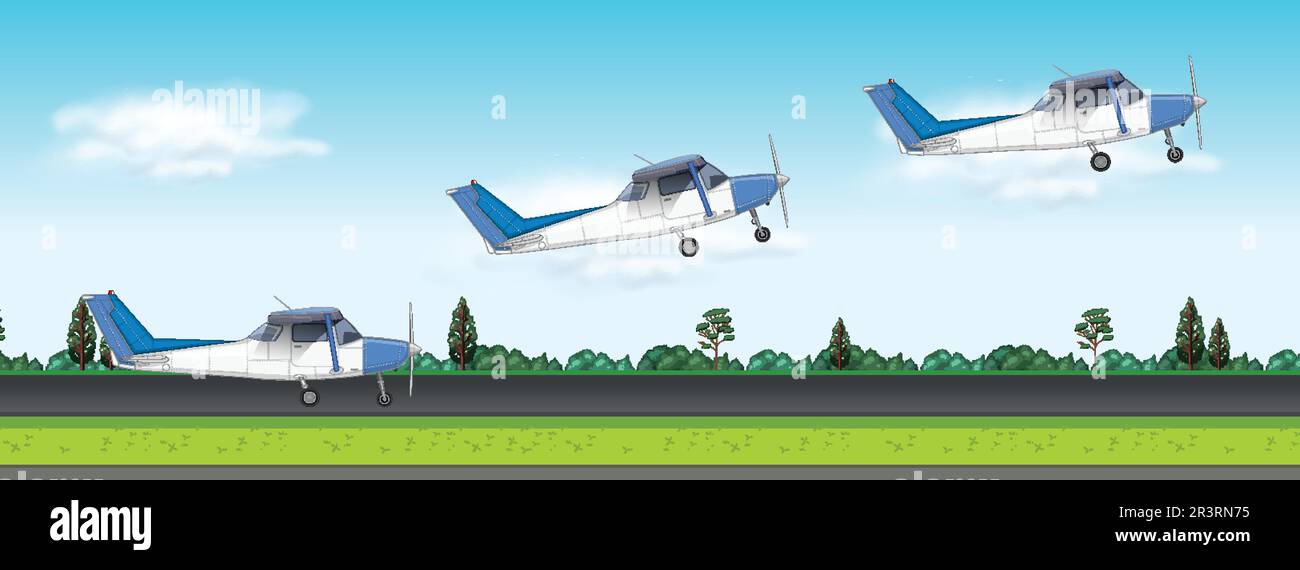 Light Aircraft Movement Vector illustration Stock Vector Image & Art ...