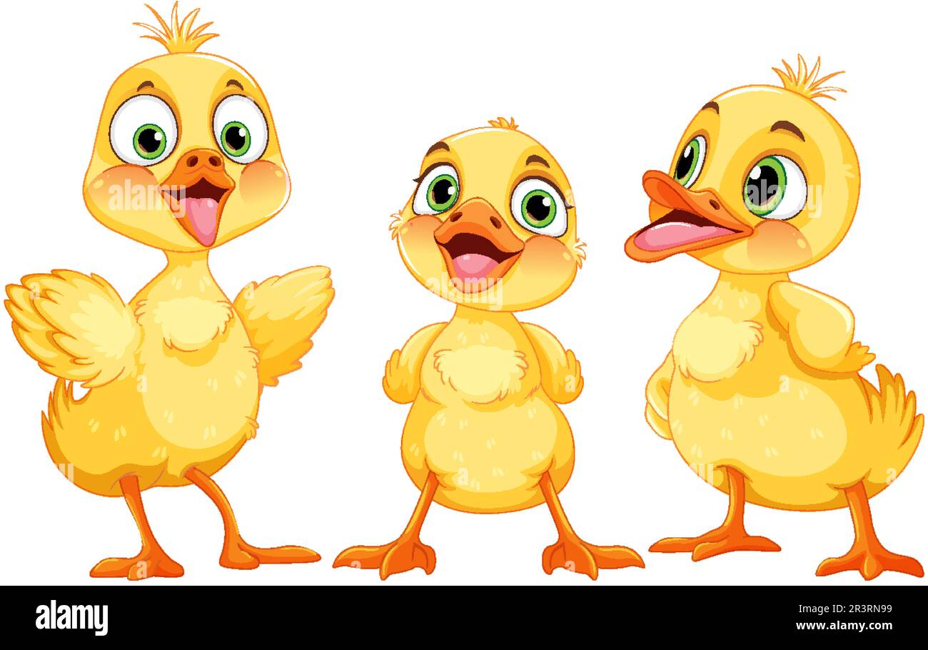 Cute Duckling Cartoon Characters illustration Stock Vector Image & Art ...