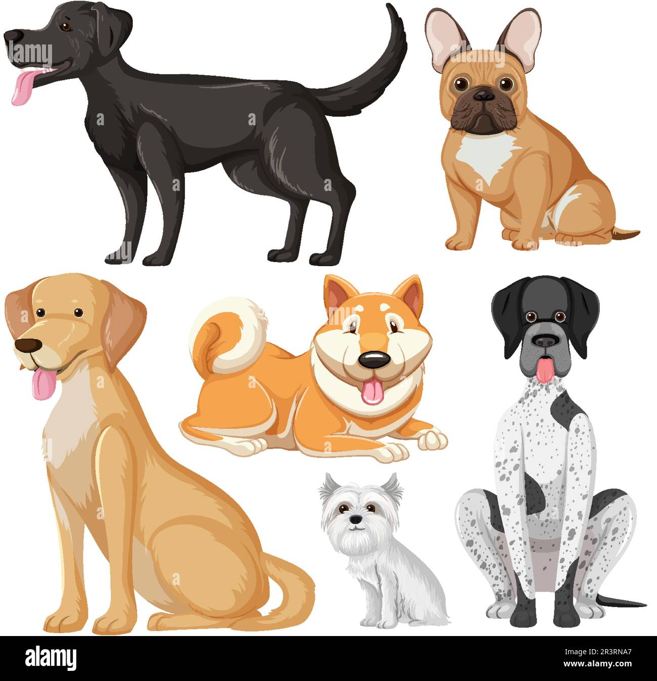 Set of dog dog breeds cartoon illustration Stock Vector Image & Art - Alamy