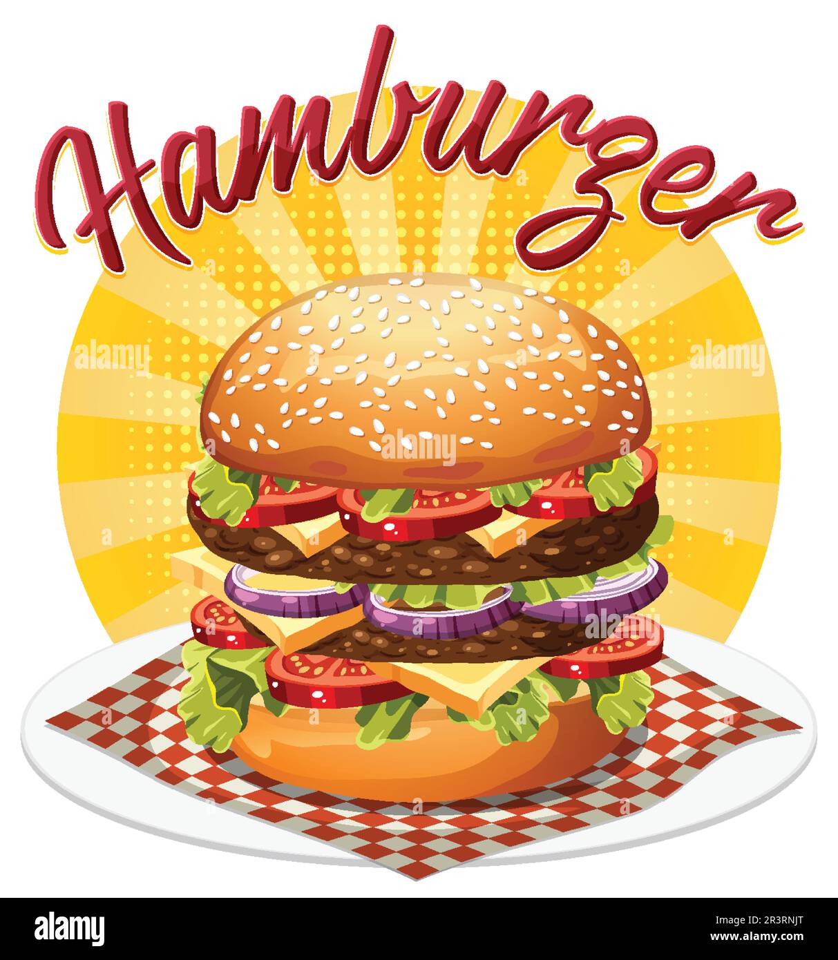 Vintage Clip Art Hamburger