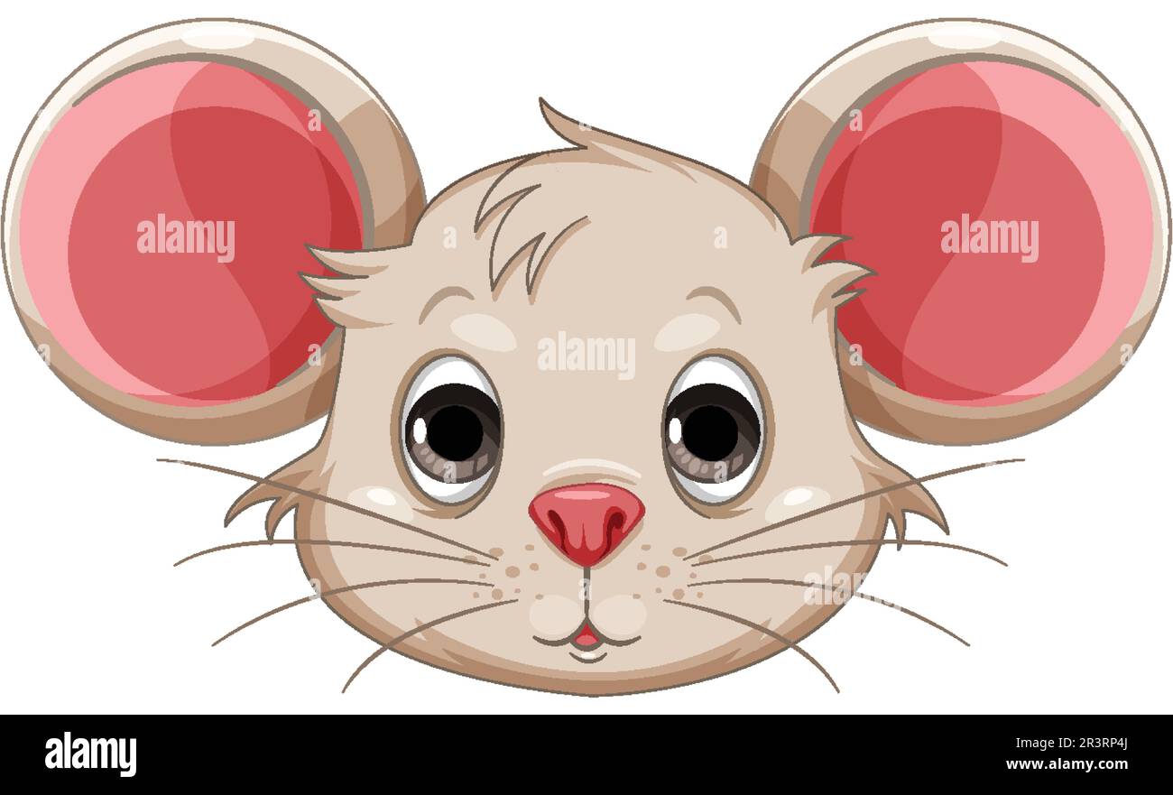 Cute mouse cartoon head isolated illustration Stock Vector Image & Art ...