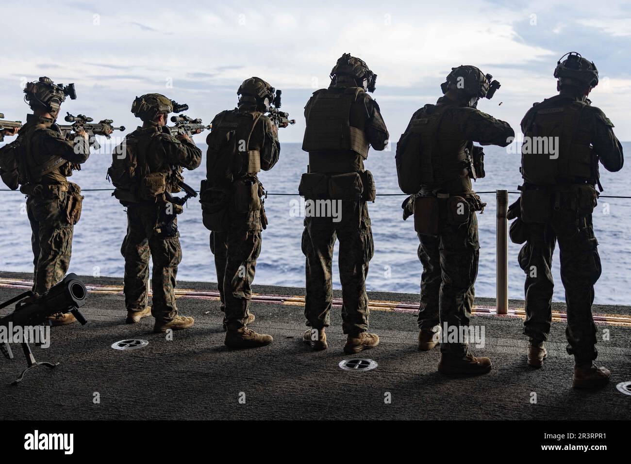 U.S. Marines with the 26th Marine Expeditionary Unit test fire their ...