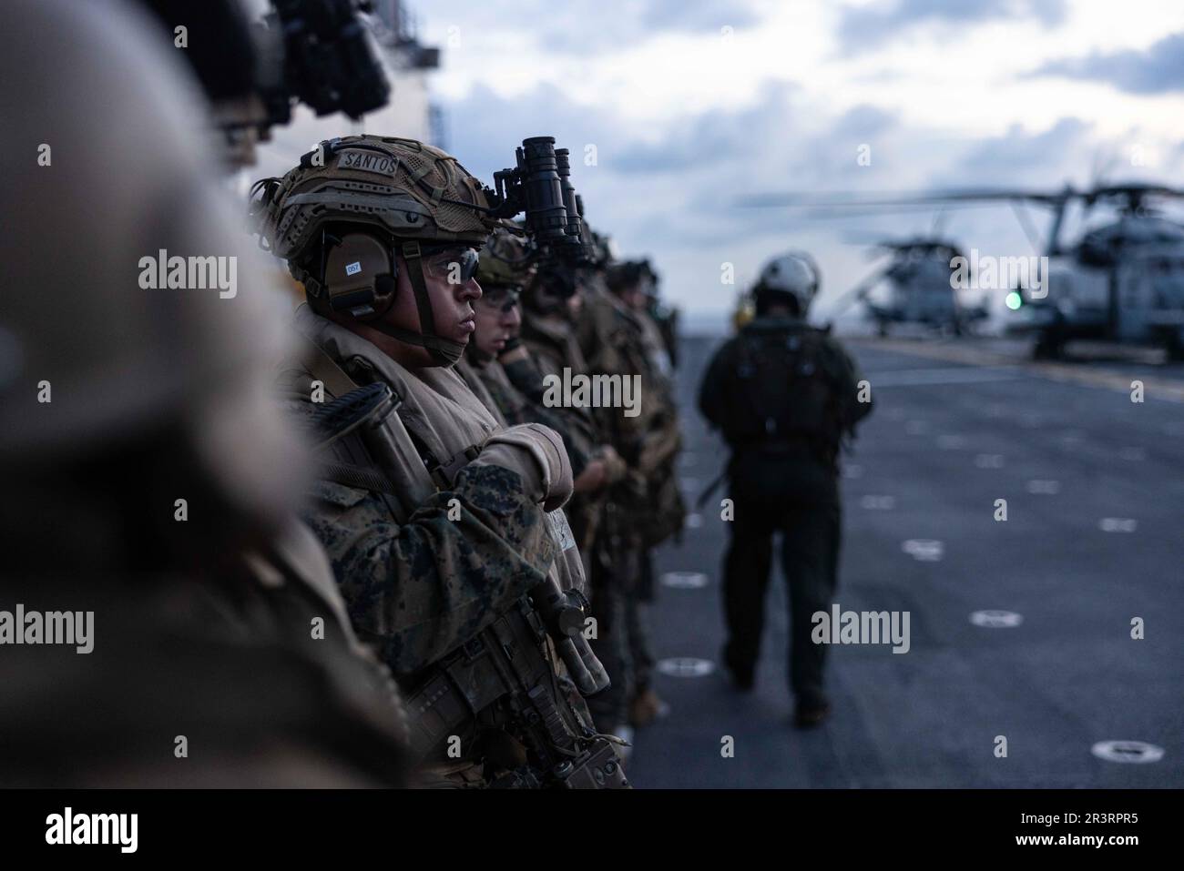 U.S. Marines with the 26th Marine Expeditionary Unit prepare to conduct ...