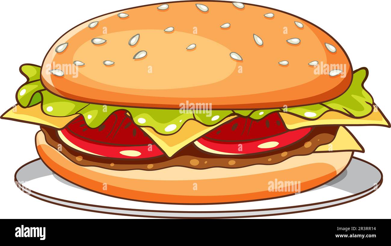Isolated hamburger cartoon simple style illustration Stock Vector Image ...