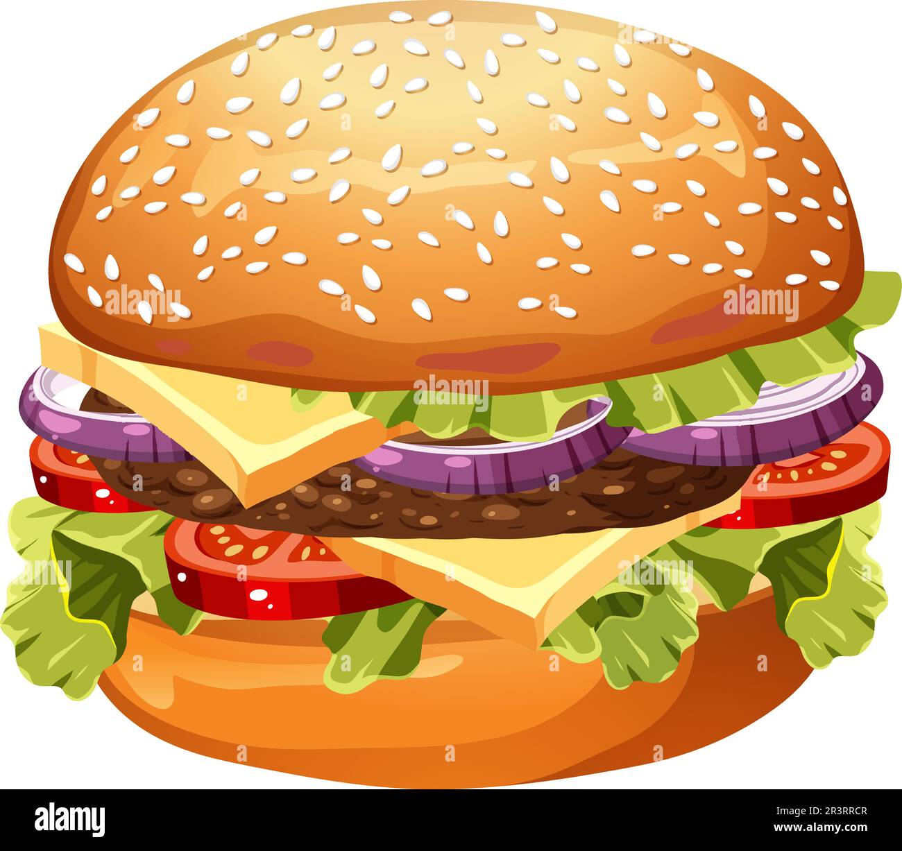 Isolated delicious hamburger cartoon illustration Stock Vector Image ...